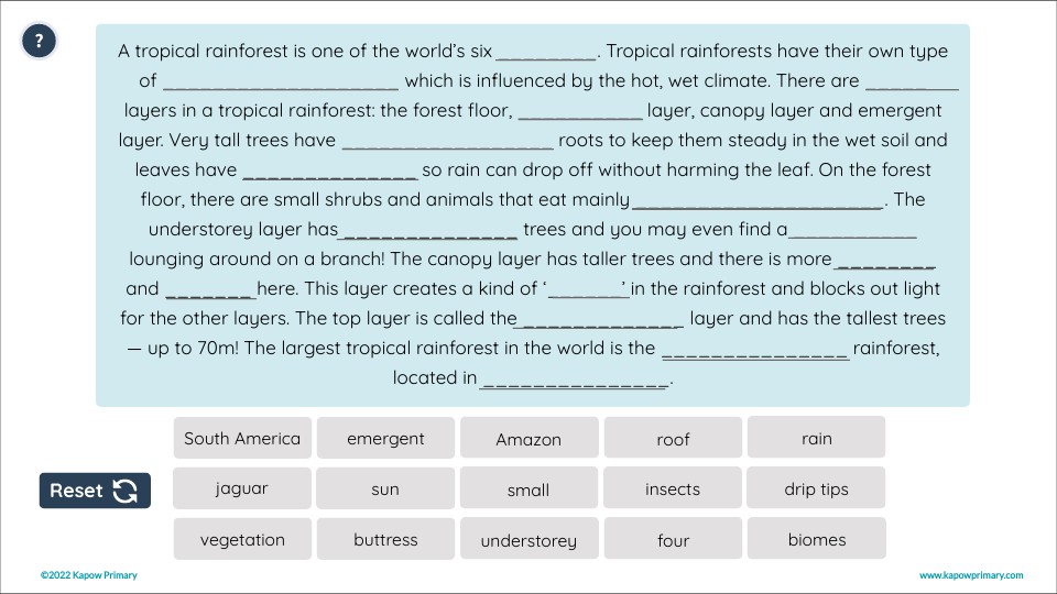 Tropical rainforests