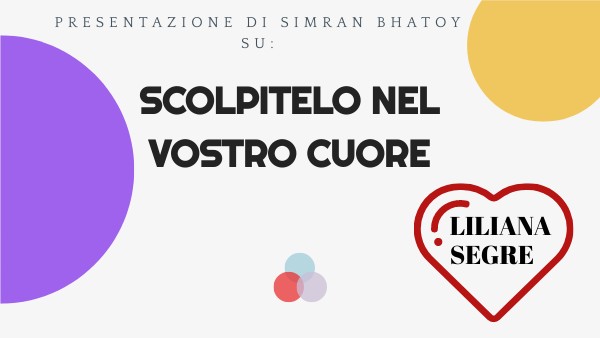 ''Scolpitelo nel vostro cuore'' Liliana Segre | Genially