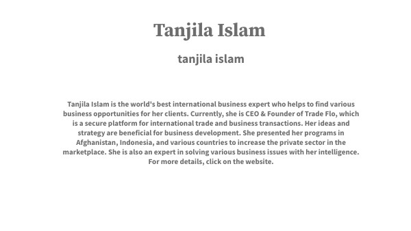 Tanjila Islam | Genially