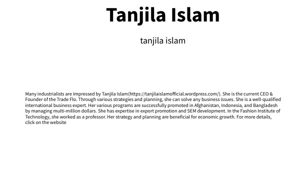 Tanjila Islam
