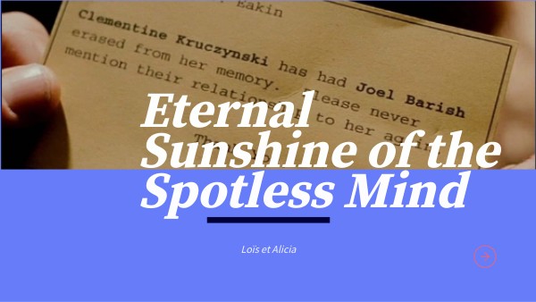 Eternal Sunshine of the spotless mind