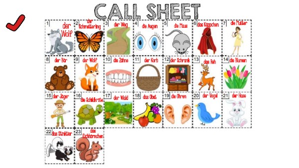 RRH BINGO CALL SHEET
