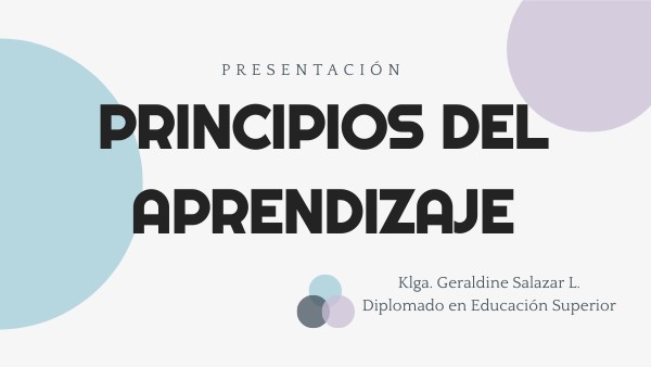 PRINCIPIOS DE APRENDIZAJE | Genially