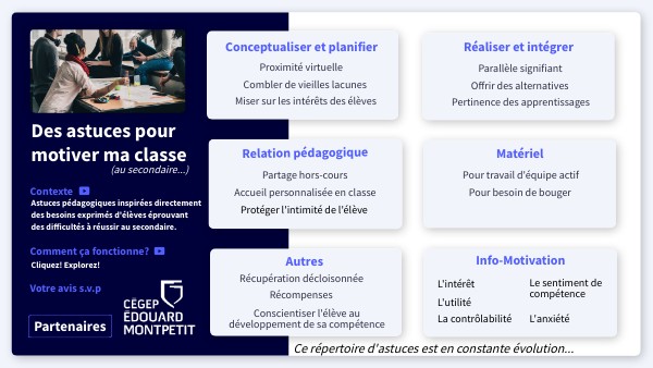 Astuces pour motiver - enseignements au secondaire