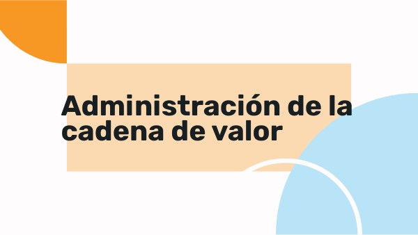 Equipo No. 5 La administración de la cadena de valor | Genially