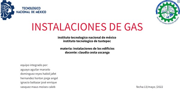 PRESENTACIÓN DE INSTALACIONES DE GAS | Genially