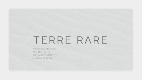 PRESENTATIONE SULLE TERRE RARE