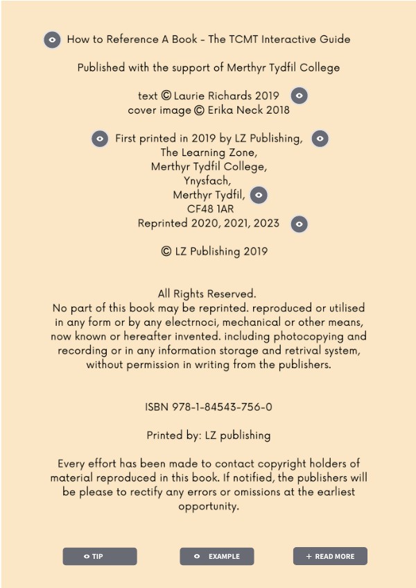 How to Find Referencing Info in a Book