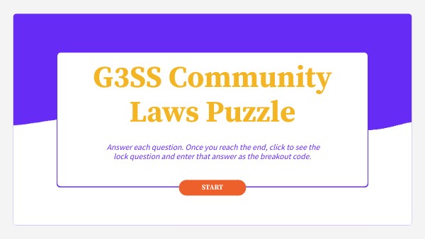 G3SS Community Laws Puzzle