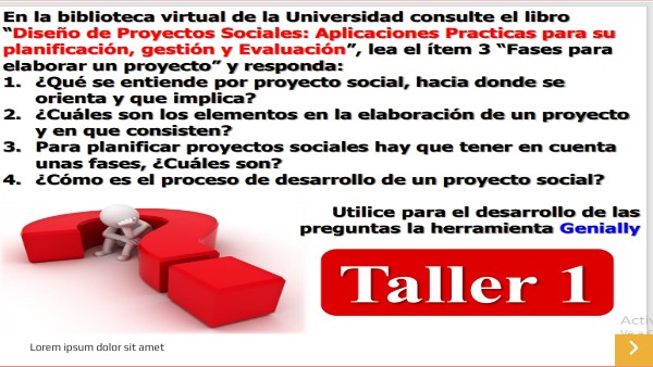 EVALUACION SOCIAL DE PROYECTOS | Genially