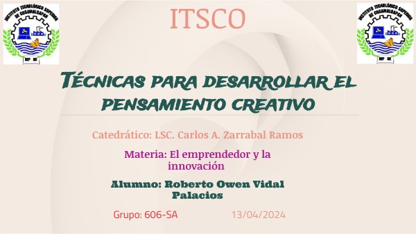 Tecnicas Para Fomentar el Pensamiento Creativo | Genially