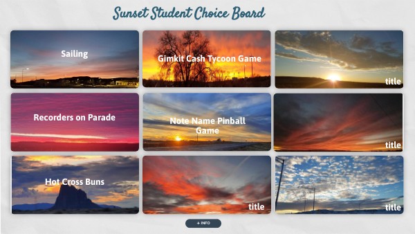 Game Student Choice Board