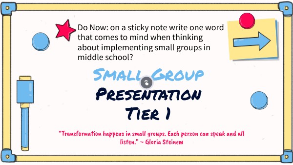 Small group Presentation to staff