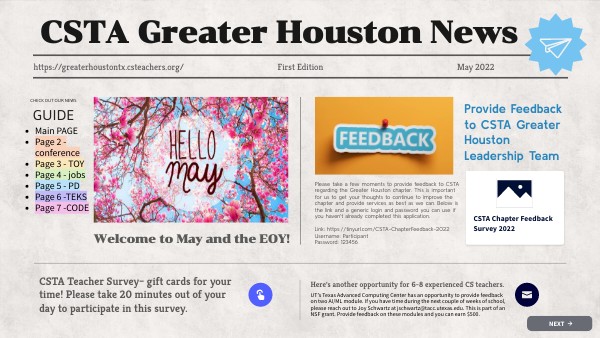 CSTA May 2022 NEWS GUIDE | Genially