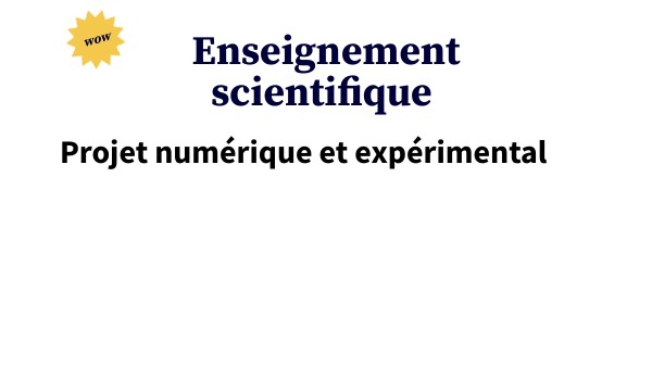 Diapo Projet numérique et expérimentale | Genially