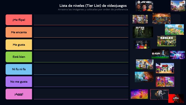 Tier List de videojuegos | Genially