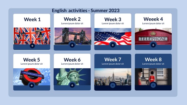 English summer activities | Genially