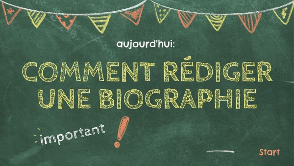 Comment rédiger une biographie | Genially