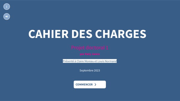 Cahier des charges | Genially