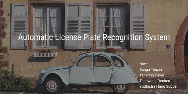 Automatic License Plate Recognition System
