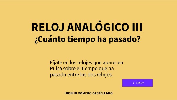 RELOJ ANALÓGICO Nº3 (PASO DEL TIEMPO) | Genially