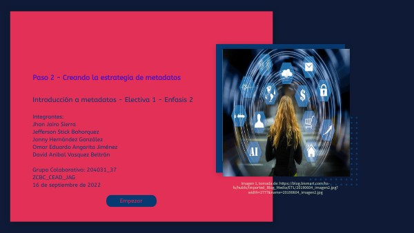 Paso 2 - Creando la estrategia de metadatos Grupo 37 | Genially