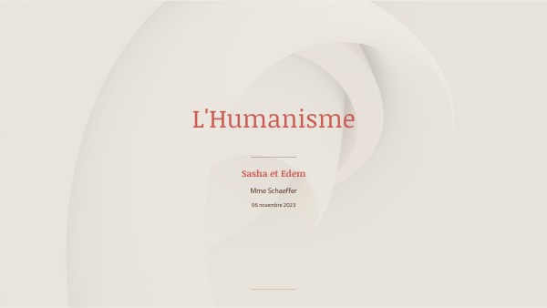 Exposé sur l'Humanisme | Genially