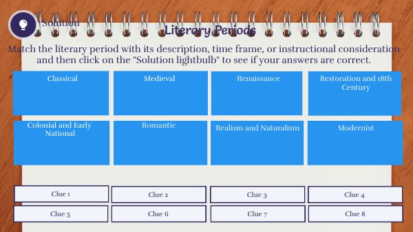 Literary Periods Activity
