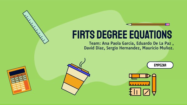 first degree equations