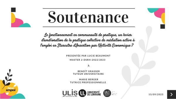 SOUTENANCE 15/09 | Genially