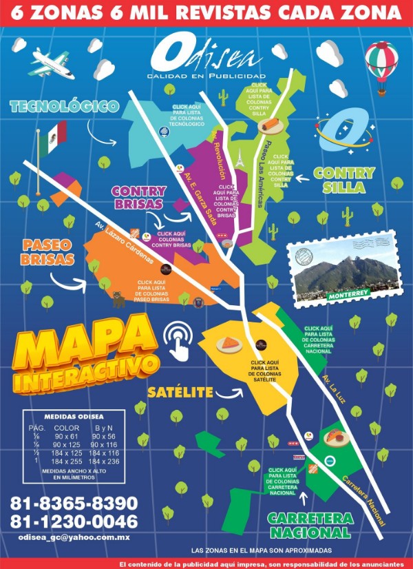 Mapa Zonas Odisea Monterrey