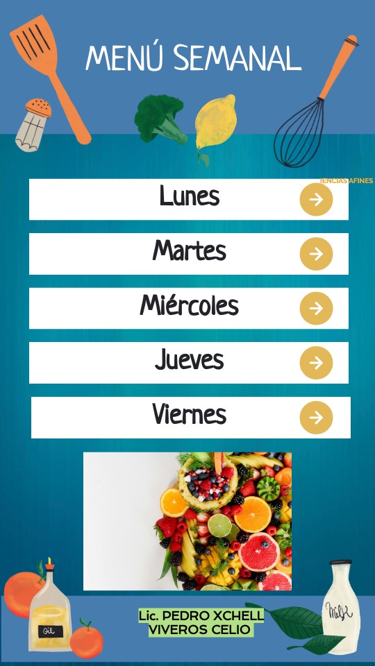 MENÚ SEMANAL XCHELL | Genially