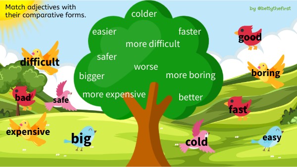 Go Getter 2. Unit 4. Comparative form match | Genially
