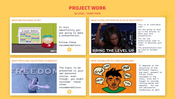 PROJECT WORK-B2 LEVEL-THIRD TERM | Genially