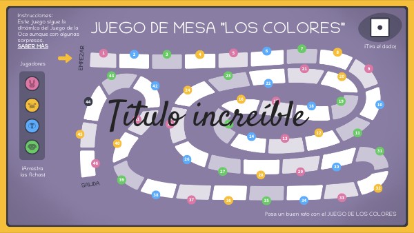 JUEGO DE MESA PARA NIÑOS "LOS COLORES" | Genially