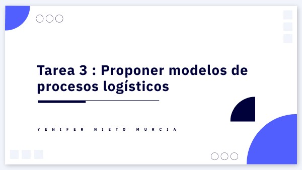 Tarea 3 : Proponer modelos de procesos logísticos | Genially