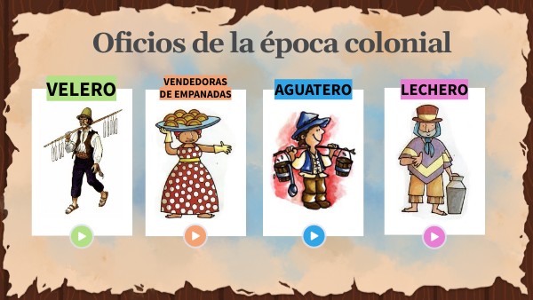 OFICIOS DE LA ÉPOCA COLONIAL | Genially