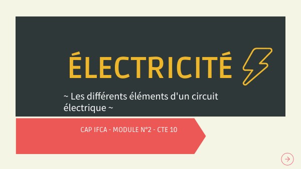 IFCA Électricité - Différents éléments d'un circuit électrique