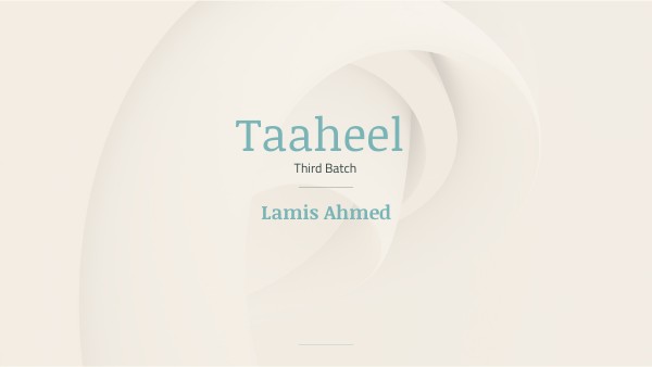 Taheel first session