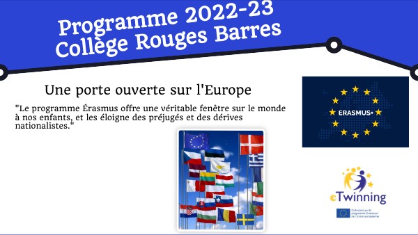 Programme Erasmus Collège Rouges Barres