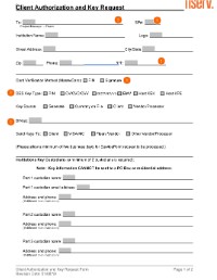 Client Authorization and Key Request Form- Interactive image