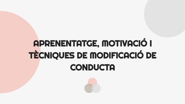 UNITAT 3 - APRENENTATGE, MOTIVACIÓ I MODIFICACIÓ DE CONDUCTA | Genially