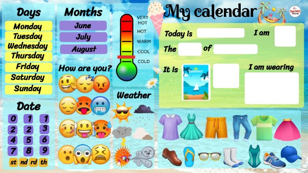 My calendar - summer version | Genially