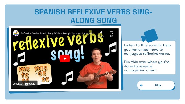 Spanish Reflexive Verbs Sing-Along Song | Genially