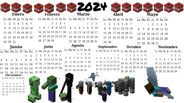 Calendario 2024 minecraft | Genially