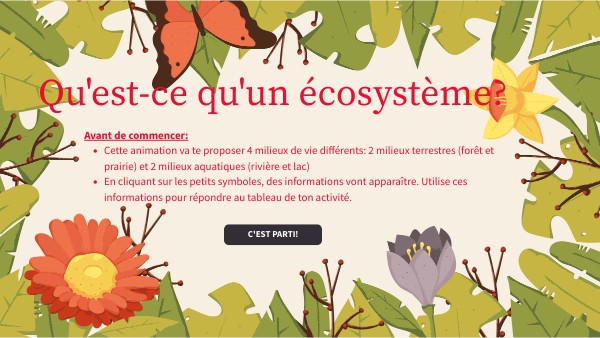 6ème_activité 1: différents écosystèmes | Genially