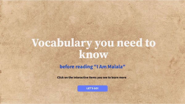 I Am Malala Vocabulary