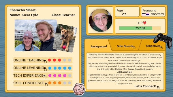 CHARACTER SHEET INTRODUCTION (Kiera Fyfe) | Genially