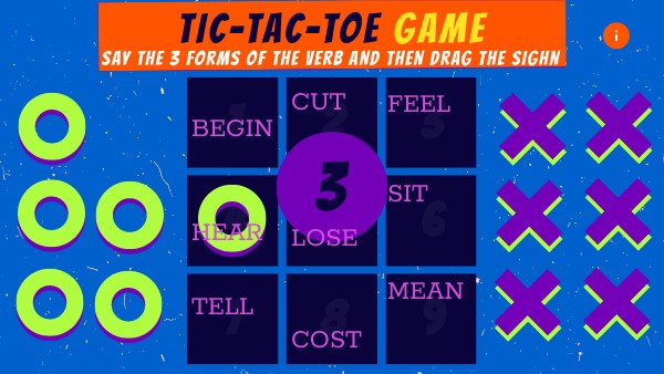 TIC-TAC-TOE_Irregular verbs (Pre) | Genially