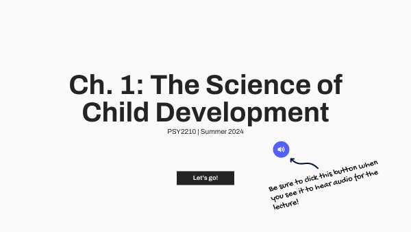 Ch. 1: The Science of Child Development